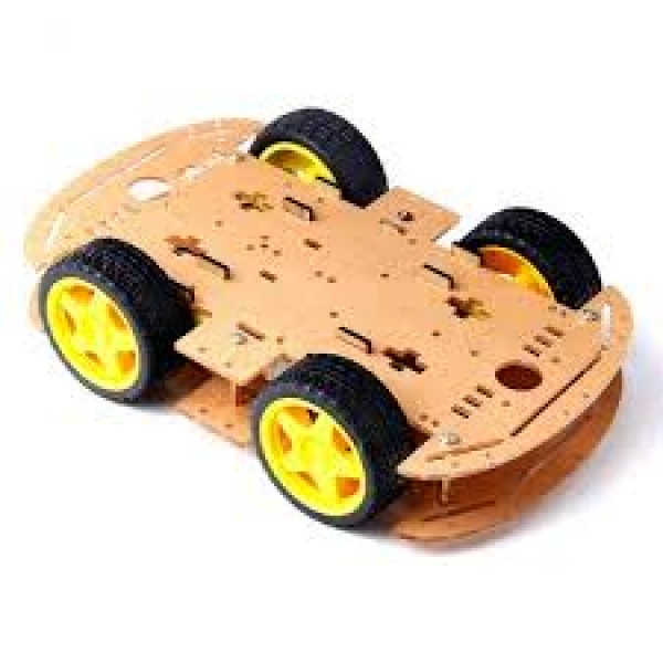 Buy 4-Wheel Drive Acrylic Robot Chassis Kit online in Pakistan | Buyon.pk