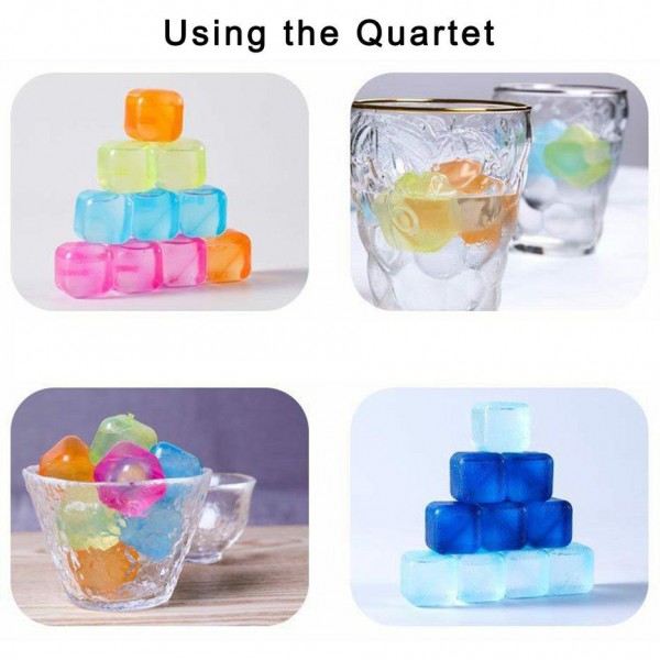 10Pcs Multicolour Plastic Reusable Ice Cubes Not Dilute Square Ice ...