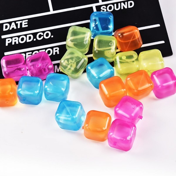 10Pcs Multicolour Plastic Reusable Ice Cubes Not Dilute Square Ice ...