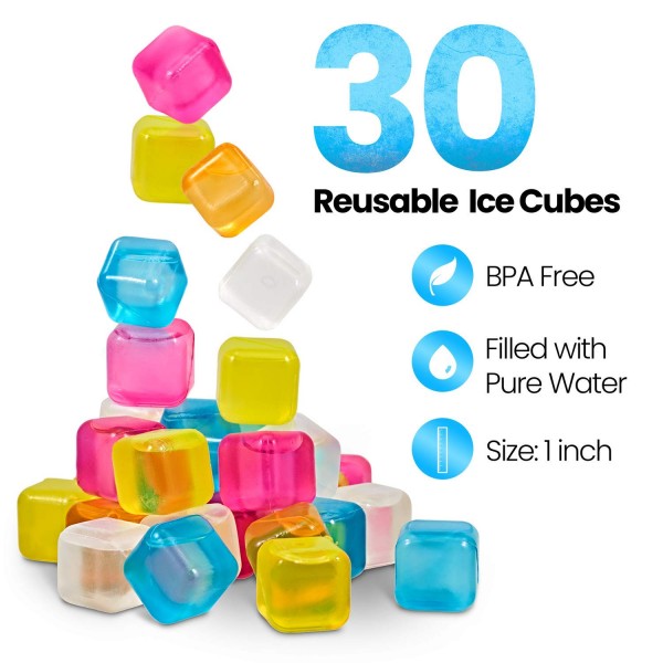 10Pcs Multicolour Plastic Reusable Ice Cubes Not Dilute Square Ice ...