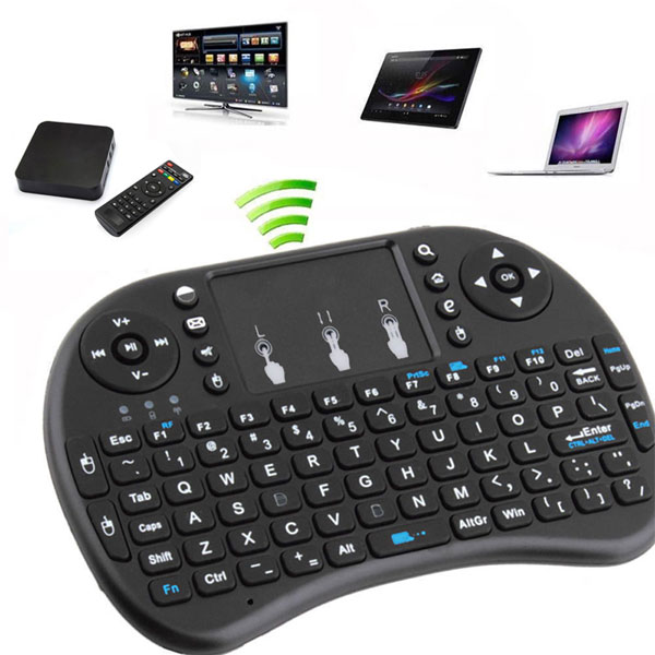 Mini Wireless Keyboard Backlit with Touchpad, 2.4GHz USB Rechargeable ...