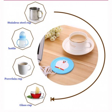 USB Silicone Heating Coaster Cute Cartoon (RANDOM CHARACTER) - Buyon.pk