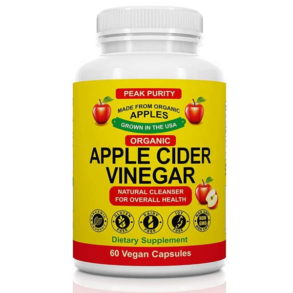 Apple Cider Vinegar Dietary Supplement - 60 Vegan Capsules - Buyon.pk