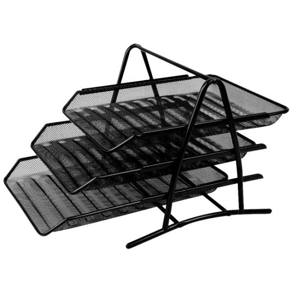 Letter Tray for Office Desk - 3 Tier Black - Buyon.pk