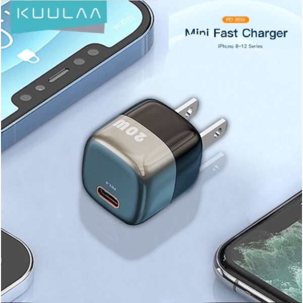 KUULAA 20W Super Si Type C PD Fast Charger US Plug - Buyon.pk