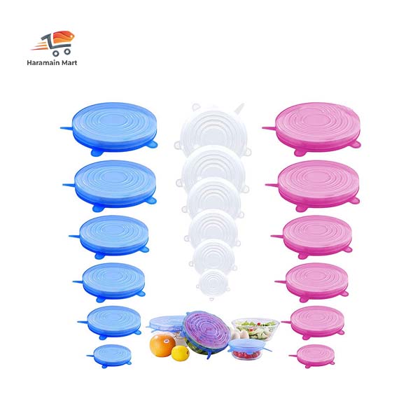 6 Pieces Silicon Food Covers - Buyon.pk