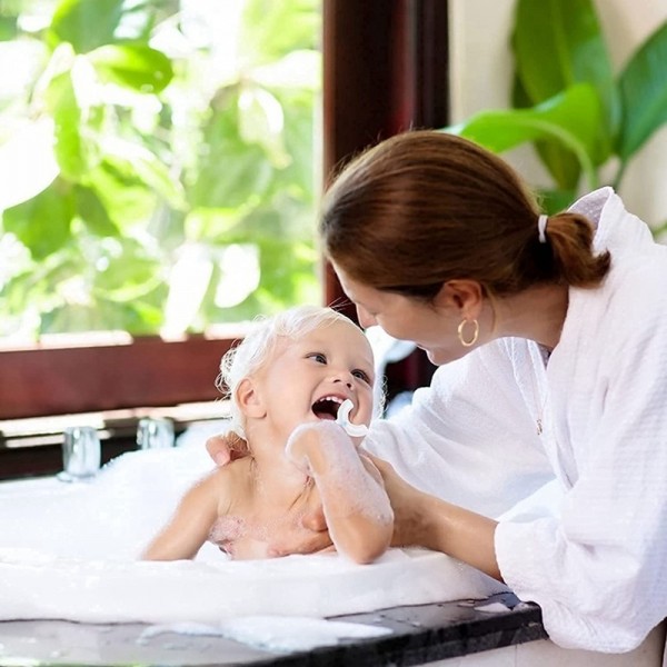 Set of 2 U-Shaped Children's Toothbrush, U-Shaped Portable Baby Silicone Toothbrush, Manual ...