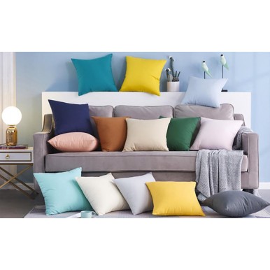 Cushion Covers Set for Sofa- Pack of 5- 15 X 15 Inches- Cotton jersey ...