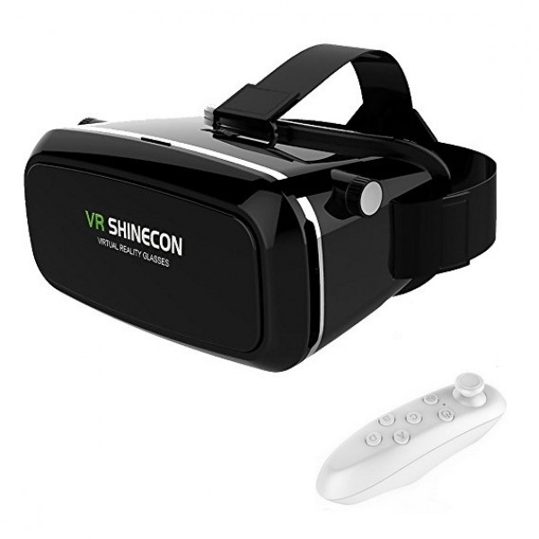 Buy VR Shinecon 4th Gen Glasses With Bluetooth Remote Joystick - Black ...