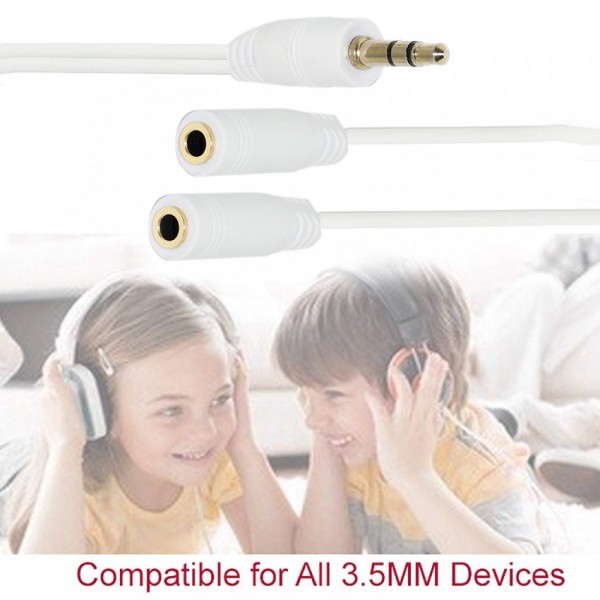 Buy Earphone/Headphone 3.5mm Audio Splitter/Divider - White online in ...