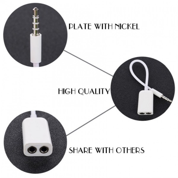 Buy Earphone Headphone 3.5mm Audio Splitter Divider in Black Color ...