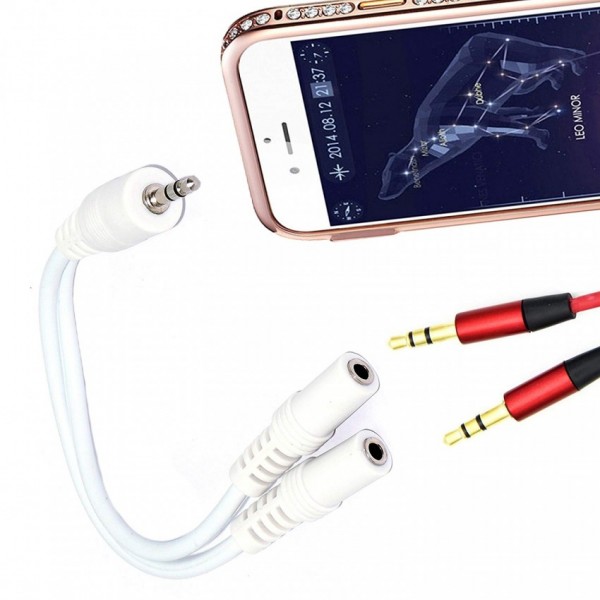 Buy Earphone/Headphone 3.5mm Audio Splitter/Divider - White online in ...