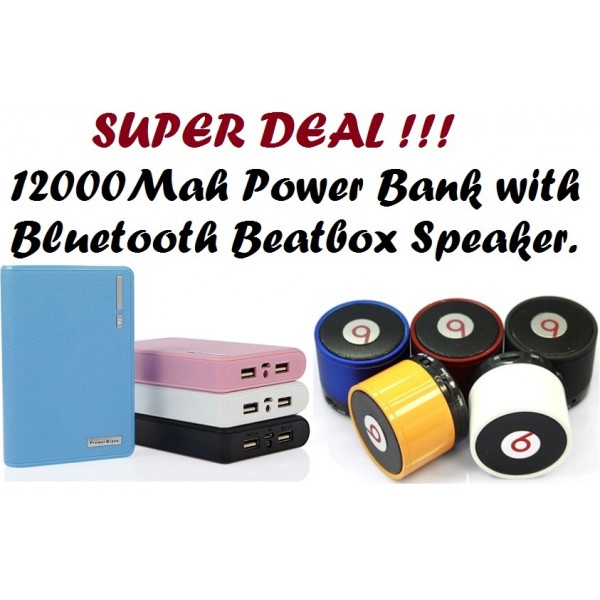 Super Deal-12000mah with Bluetooth Beatbox Speakers - Buyon.pk
