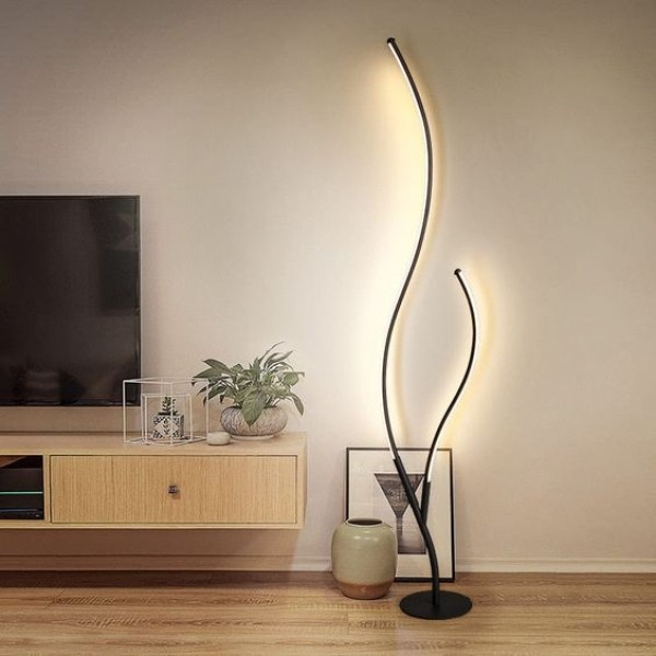Modern Tree Floor Lamp Metal Line Design With Warm Glow - Buyon.pk