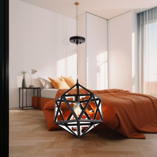 Pendent Light (Polyhedron) Shape With (G45) Bulb Complete Pack of (1 ...