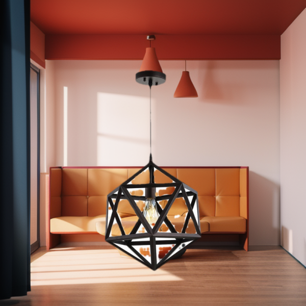 Pendent Light (Polyhedron) Shape With (G45) Bulb Complete Pack of (1 ...