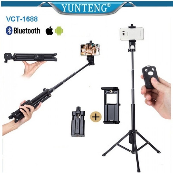 Yunteng 2 in 1 Selfie Stick VCT-1688 With Built in Tripod and Bluetooth ...