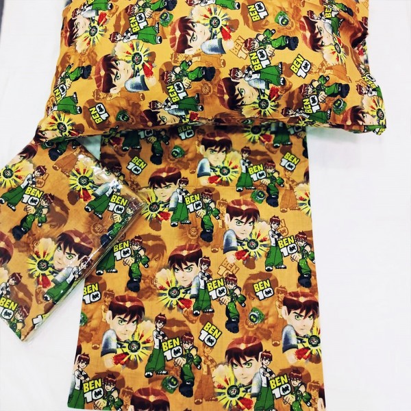 Kids Printed (Ben 10 ) Single Bed Sheet By Rainbow Linen - Buyon.pk
