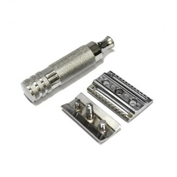 Short Handled Double Edge Safety Razor - Silver - Buyon.pk