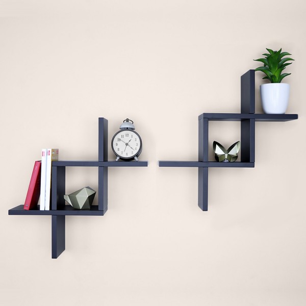 Set of 2 Criss Cross Wall Shelf (WS106) - Buyon.pk