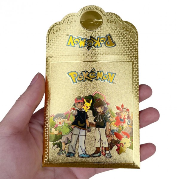 10 Pcs Pokemon Gold Foil Cards Pack Anime Cartoon Pokemon English ...