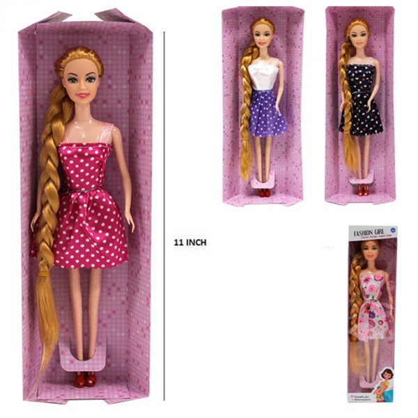 1 Piece of beautiful 11 Inch Long Hairs Doll in Multi Colors send as ...