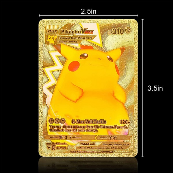 55pcs Pokemon Gold Foil Cards Anime Cartoon Pokemon English Version Tcg ...