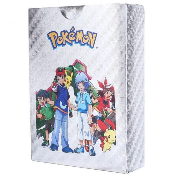 55 PCS Silver Foil Rare Cards Packs Set Deck Box Including Assorted The ...