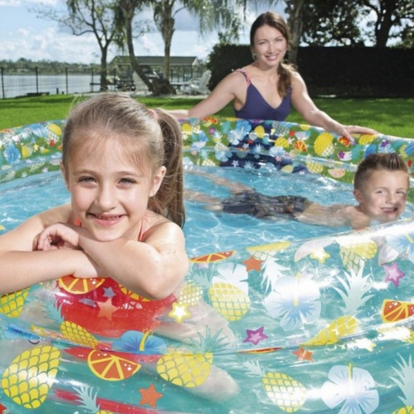 Bestway 51045 Sea Life 3 Ring Transoapernt Pool Kids Inflatable Tub ...