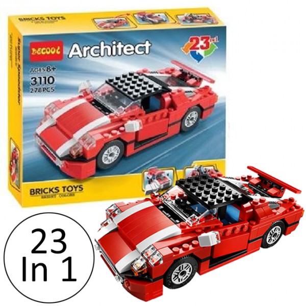 Decool: Architect Creator - 23 in 1 - Red Super Speedster Race Car ...