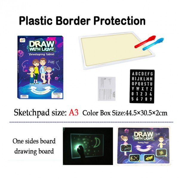 Draw With Light up Drawing Fun Developing Toy Draw Sketchpad Board ...
