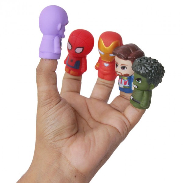 Finger Puppet - Marvel Avengers Characters - 5 Fingers - Multi Color ...