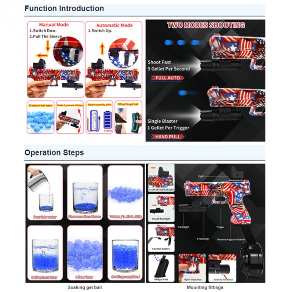 Gel Blaster Toygun with 3 type magazine 2 in 1 - Rechargeable ...