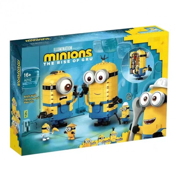 Gru's Brick Built Minions Lair Building Blocks Set No.A2112 - 876 Pcs ...