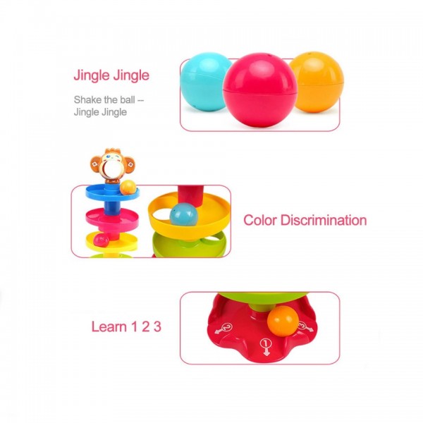 Huanger - Baby Roll Ball Stacking Tower Ramp Puzzle for Toddlers - Buyon.pk