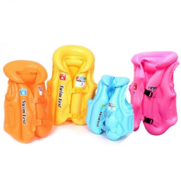 Inflatable Swimming Pool Vest Jacket for Kids - 24 inches - Pink - Buyon.pk