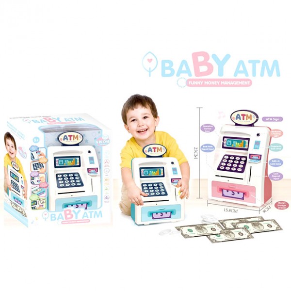 Kids ATM-Machine Electronic Money Safe with CreditCard - 10 inches ...