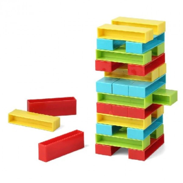 Planet X - Miniature Jenga Tower - 45 Vibrant Stacking Blocks No ...