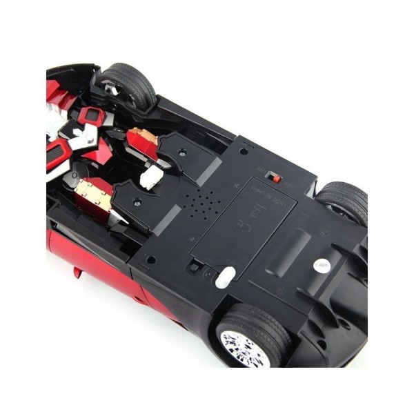 Remote Controlled TRANSFORMER Toy Car - BUGATTI in RED - Buyon.pk