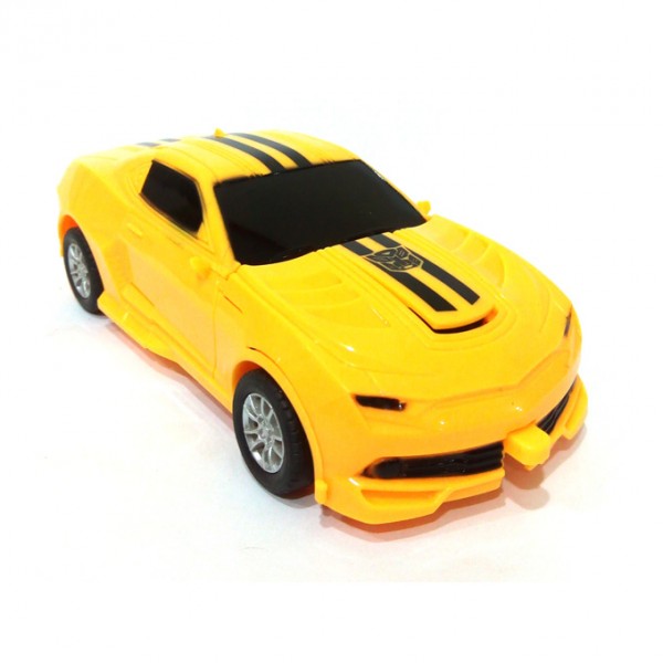 Pull Back Transformer Car - Yellow - Buyon.pk