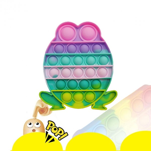 Push Pop Bubble Fidget Spinner Pop It Silicone Toy - 6 inches - Rainbow ...