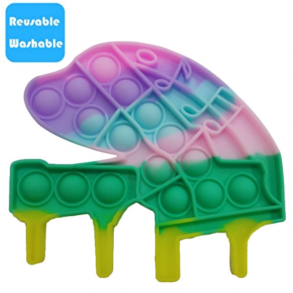 Push Pop Bubble Fidget Spinner Pop It Silicone Toy - 6 inches - Rainbow ...