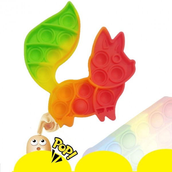 Push Pop Bubble Fidget Spinner Pop It Silicone Toy - 6 inches - Rainbow ...