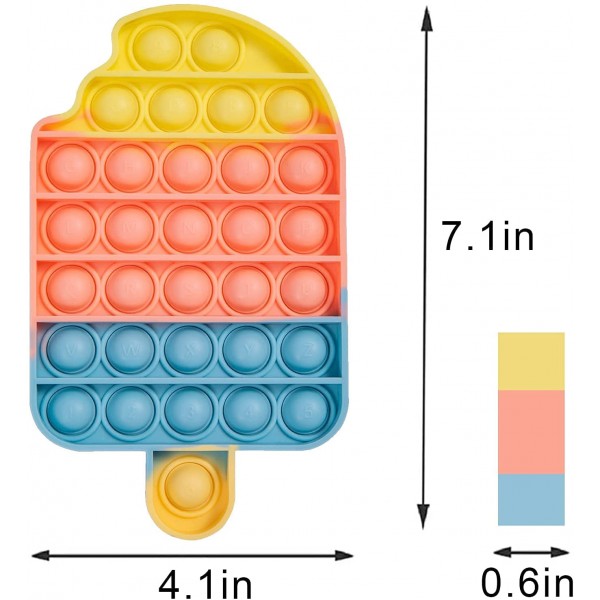 Push Pop Bubble Fidget Spinner Pop It Silicone Toy - 7 inches - Rainbow ...