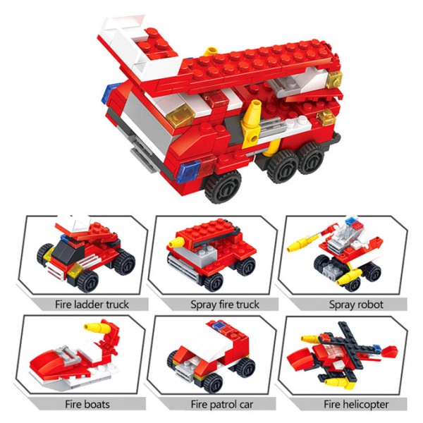 Buy 6 in 1 - Super Fire Fighter Engine Truck - Building Blocks online ...