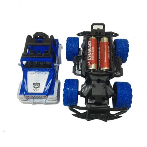 Remote Control Police Jeep - 4 Channel - Assorted Design - Blue - Buyon.pk