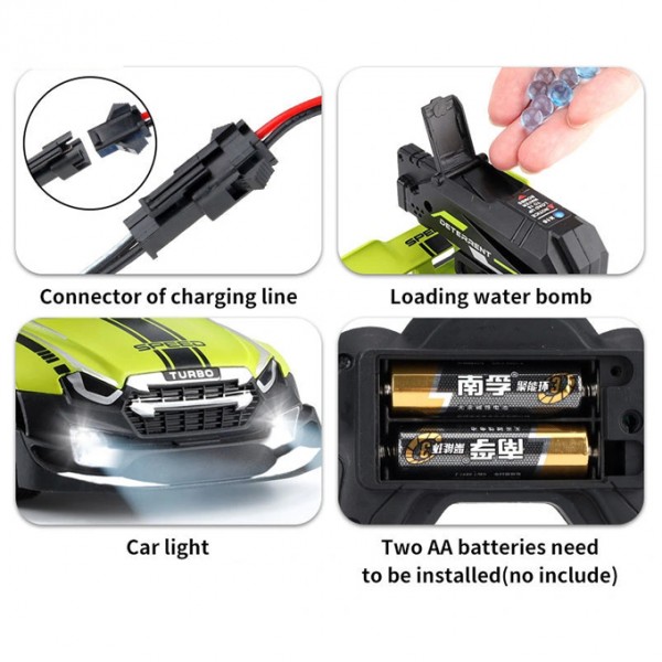 Remote Control Rechargeable Gel Blaster Ball Shooter 4 Channel Car Toy ...