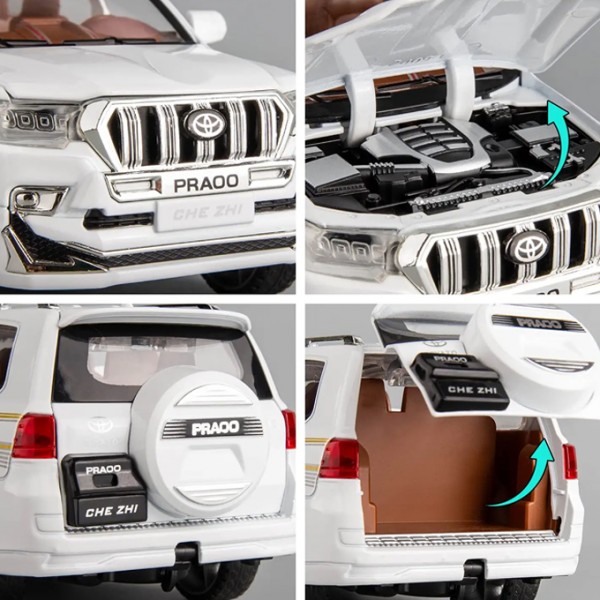 Toyota Prado Model Car Scale Model 1:24 ,Zinc Alloy Pull Back Toy car ...