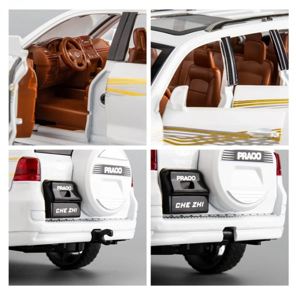 Toyota Prado Model Car Scale Model 1:24 ,Zinc Alloy Pull Back Toy car ...