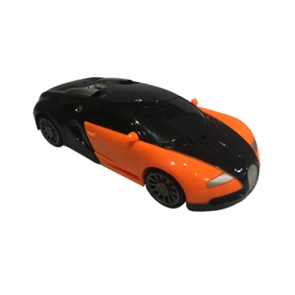 Transformer Bugatti Robot Car - Light & Music - Orange - Buyon.pk